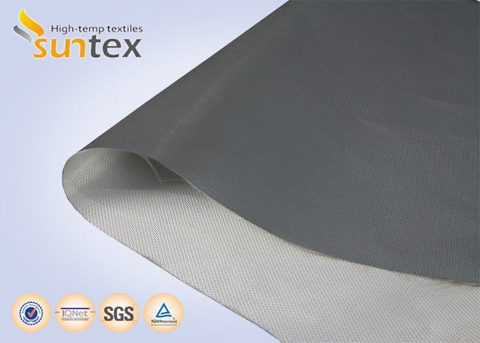 Plain / Twill PU Coated Fiberglass Fabric For Curtain Fabric Fire ...