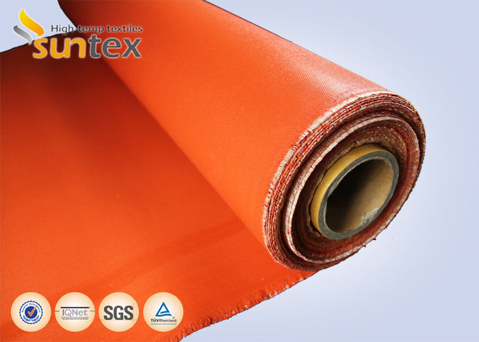 0.8mm Red Silica Cloth Coated With Silicone For Fire Protective Barrier ...