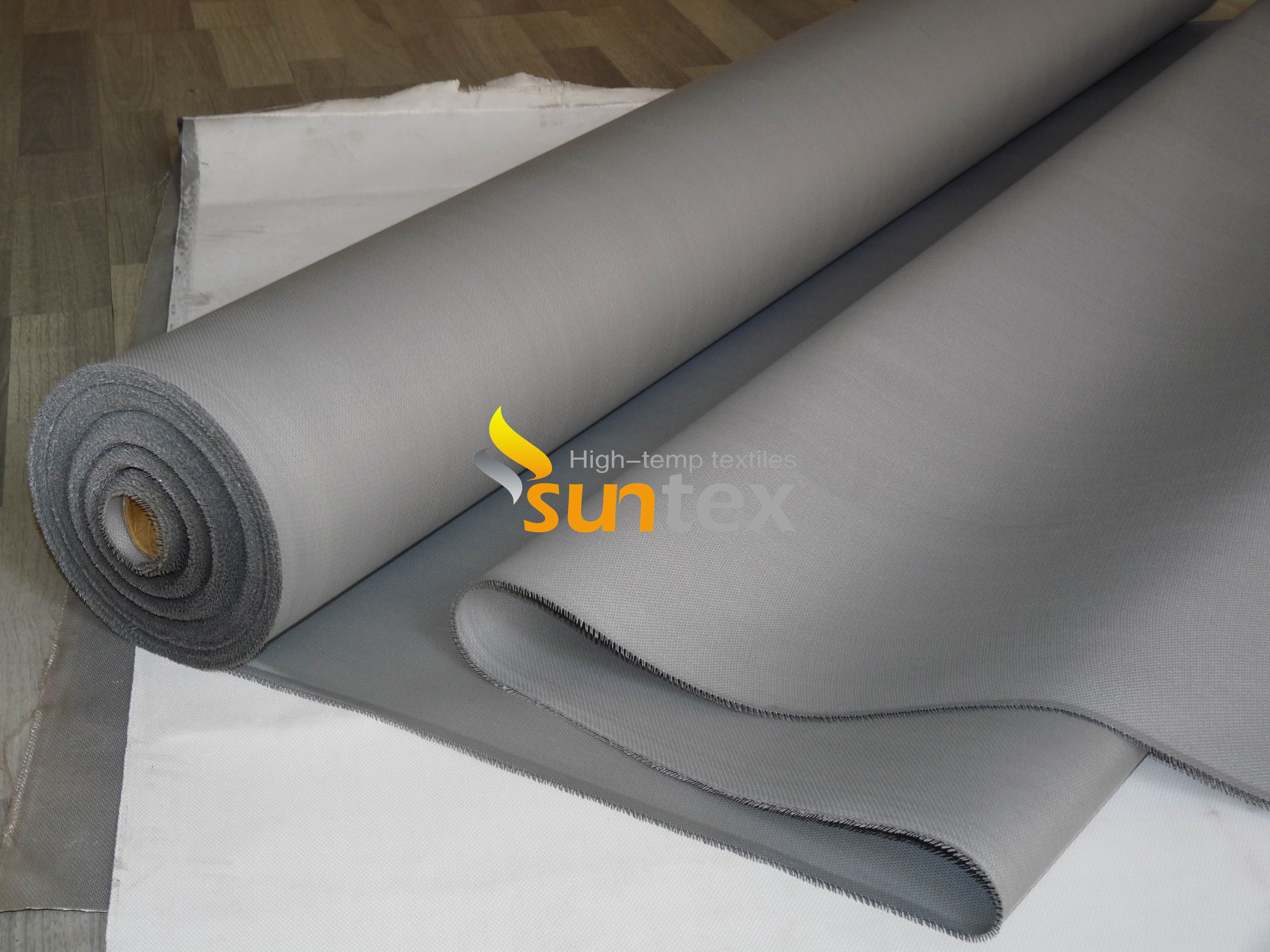 Grey Polyurethane Fiberglass Cloth Anti Heat Flame Retardant Silicone ...