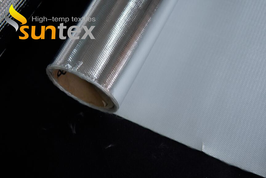 550C Thermal Resistant 0.4mm Aluminum Foil Wrapped Fiberglass Cloth For ...