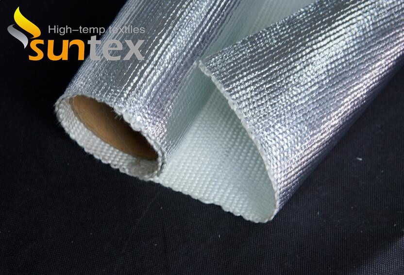 550C Thermal Resistant 0.4mm Aluminum Foil Wrapped Fiberglass Cloth For ...