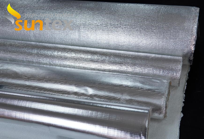 550C Thermal Resistant 0.4mm Aluminum Foil Wrapped Fiberglass Cloth For ...