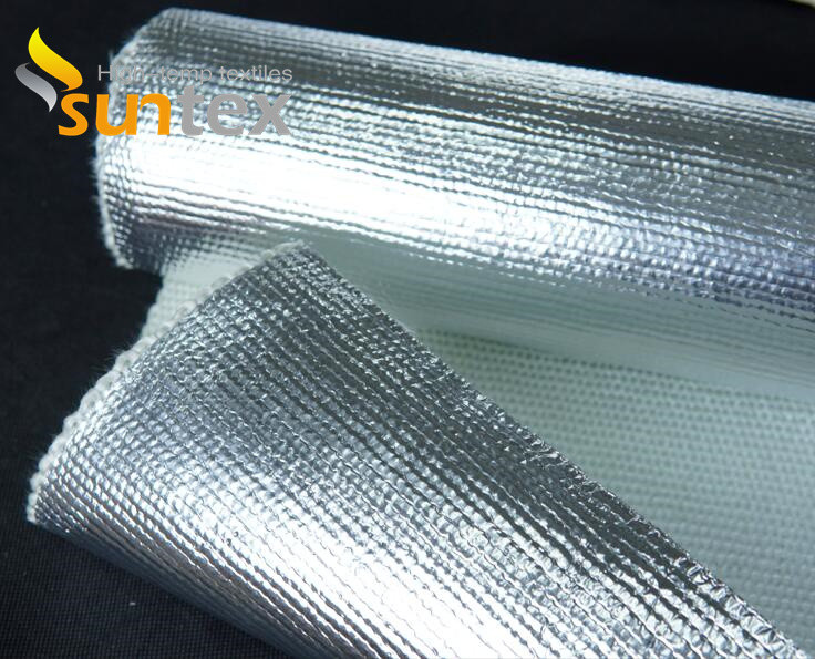 550C Thermal Resistant 0.4mm Aluminum Foil Wrapped Fiberglass Cloth For ...