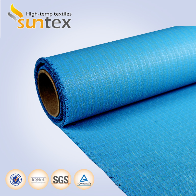 Blue Silicone Coated Fiberglass Fabric for Welding protection, thermal ...