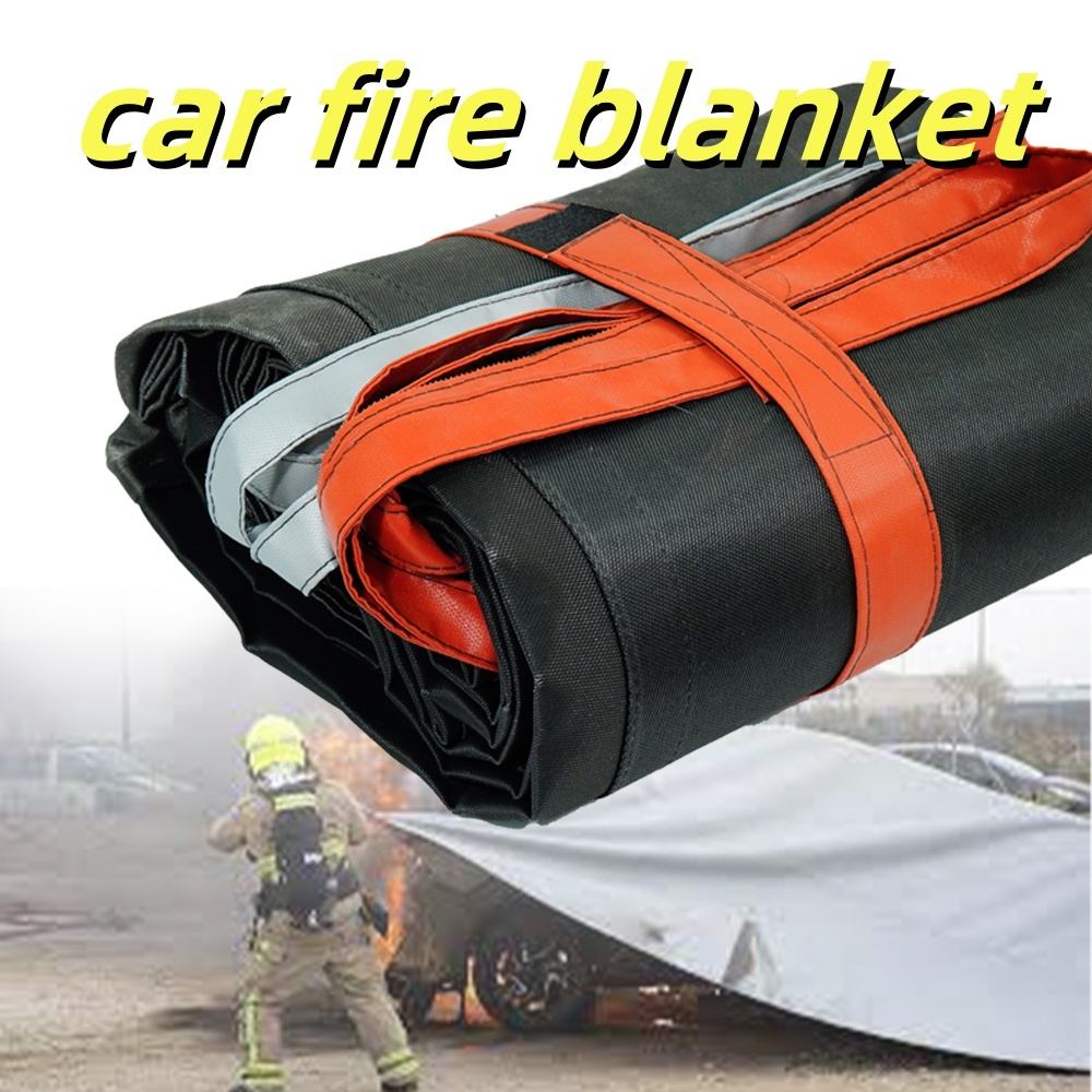 EV Car Fire Blanket Gray 550℃ Thermal Resistance for Lithium-Ion ...