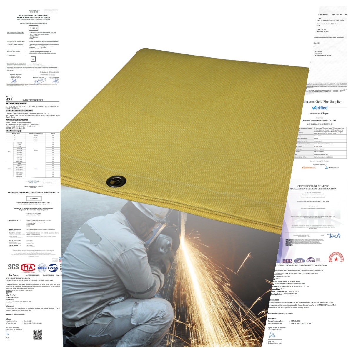 Suntex Fire Resistant Welding Blanket - 100% Fiberglass 550°C Heat ...
