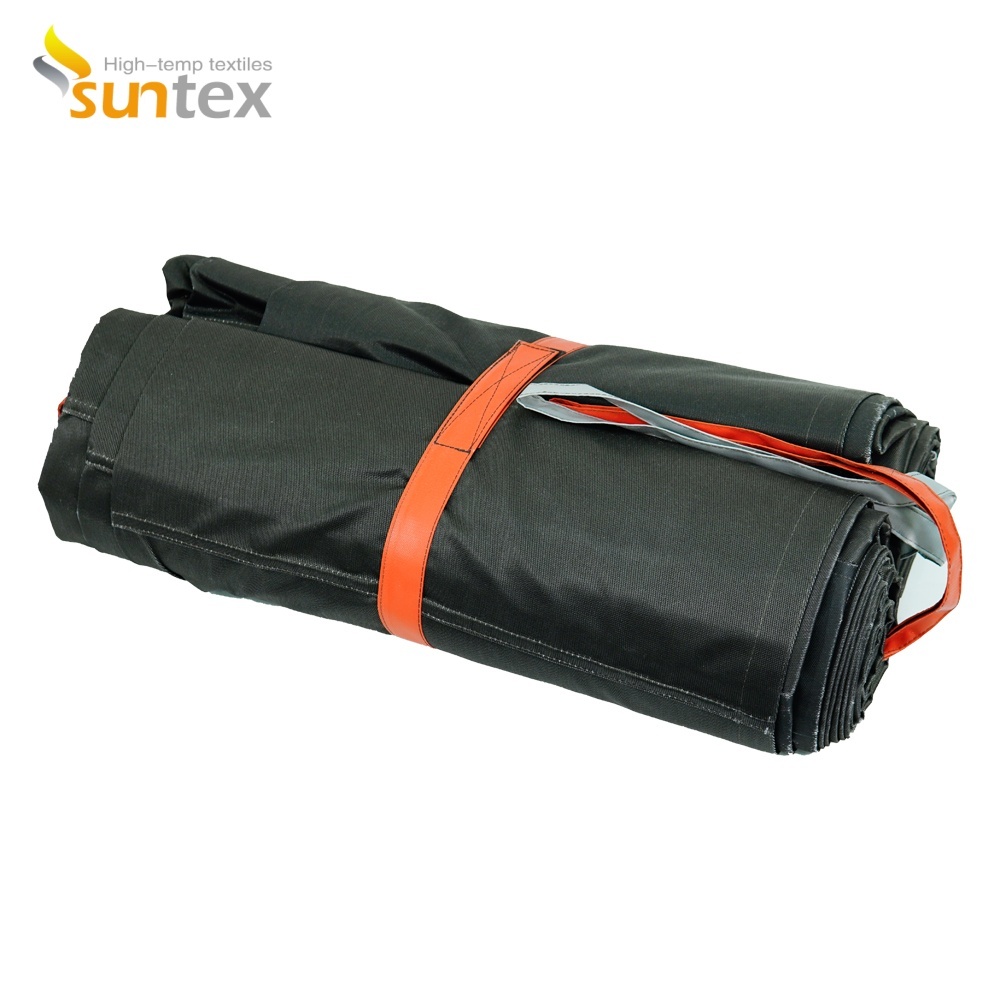 Gray Electric Vehicle Fire Blanket with 550℃/1000℃ Thermal Resistance ...