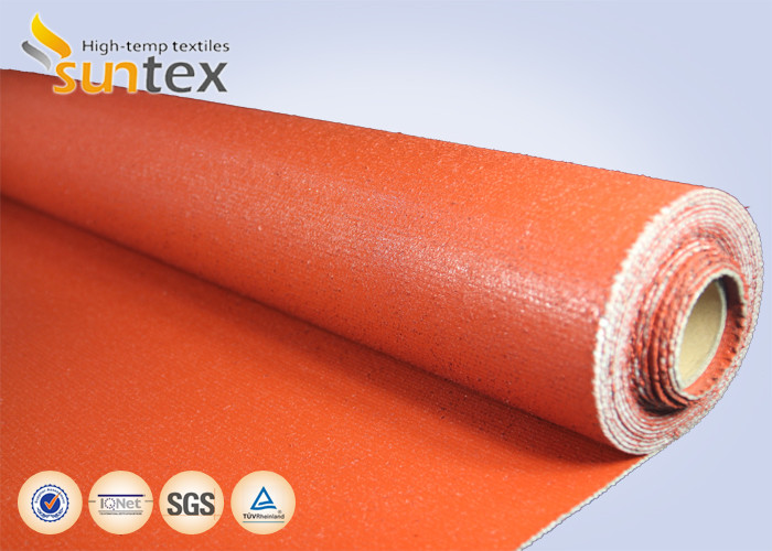 960 G/sqm Red Silicone Coated Fiberglass Fabric For Heat And Cold ...