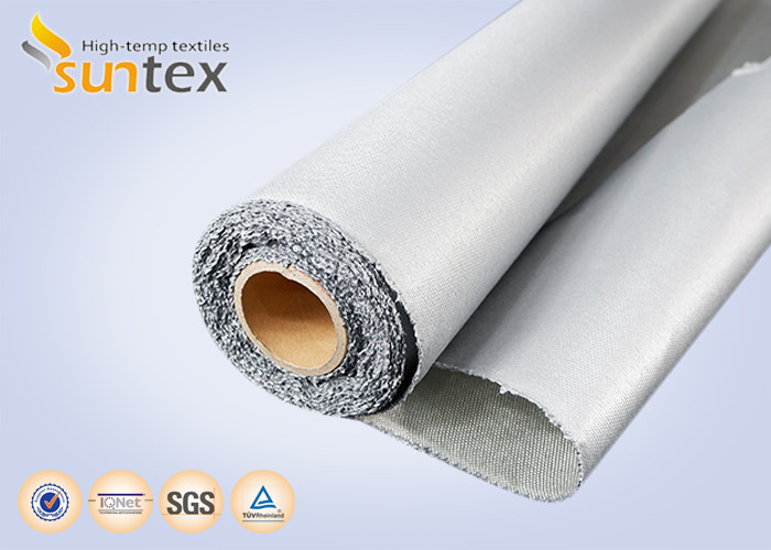 0.4mm Grey PU Coated Fiberglass Fabric for Thermal Insulation And Fire ...