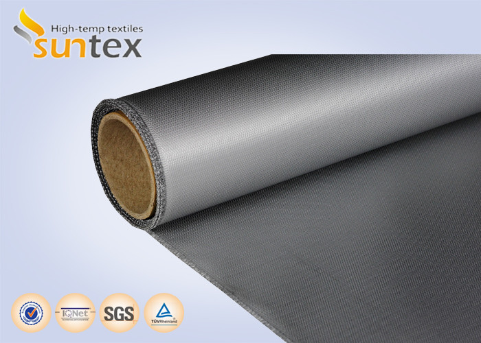 Grey Color Fiberglass Silicone Coated Glass Fabric Insulation Jacket ...