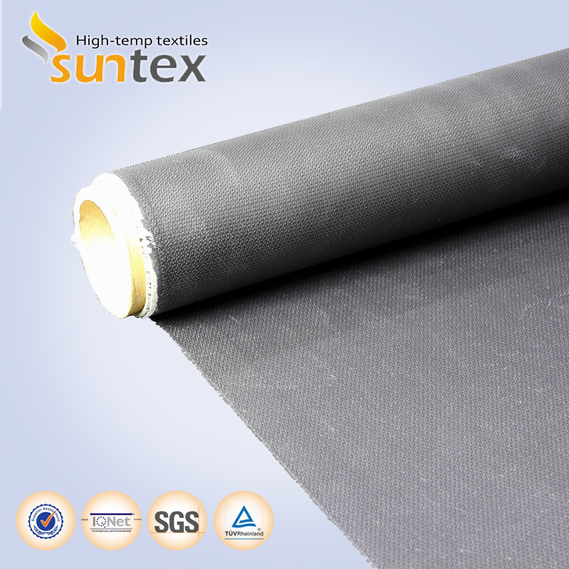 Neoprene Coated Fiberglass Chemical Resistant Fabric 0.5mm Black Color ...