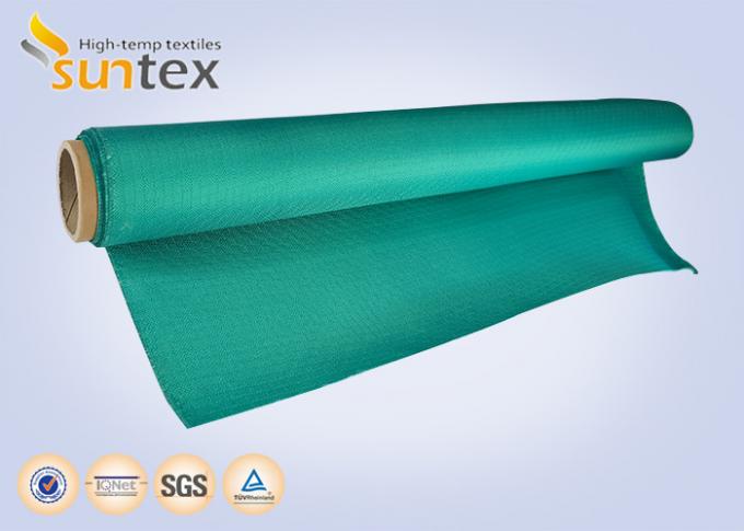 Green High Temp Fiberglass Fire Curtain Fabric Cloth For Building Fire ...